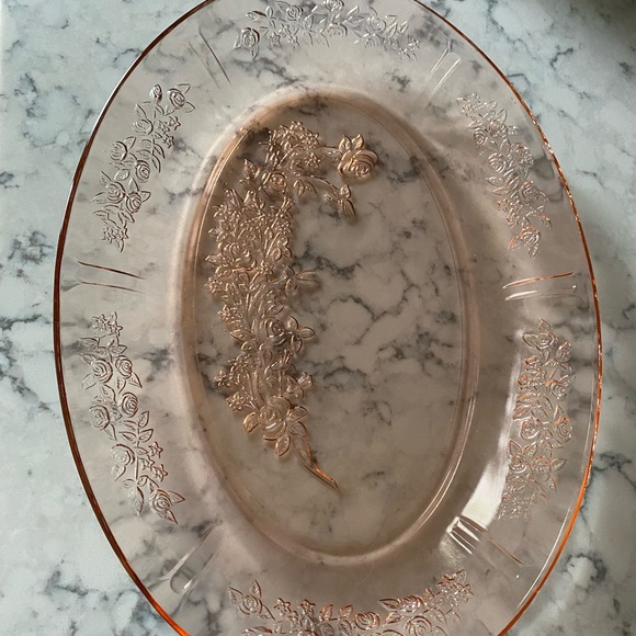 Depression Glass | Kitchen | Vintage Pink Depression Glass Rose Of ...